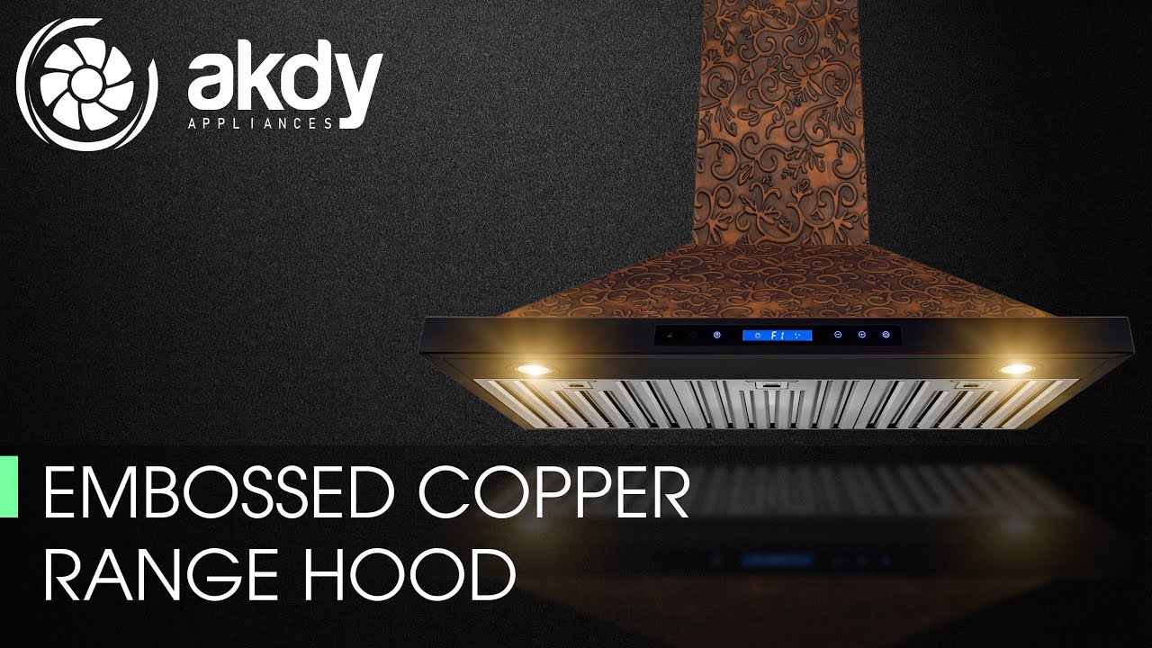AKDY EMBOSSED COPPER RANGE HOOD - YouTube