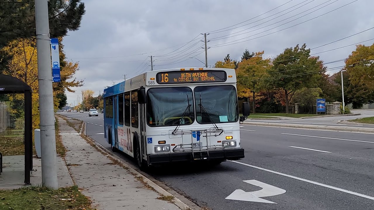 YRT 2005 New Flyer D40LF 585 on the 16 16th Avenue to Cornell Bus ...