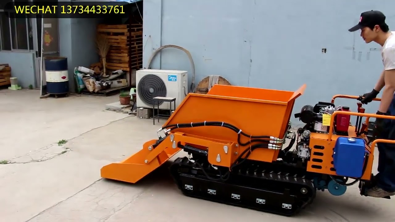 800KG crawler dumper truck with shovel - YouTube