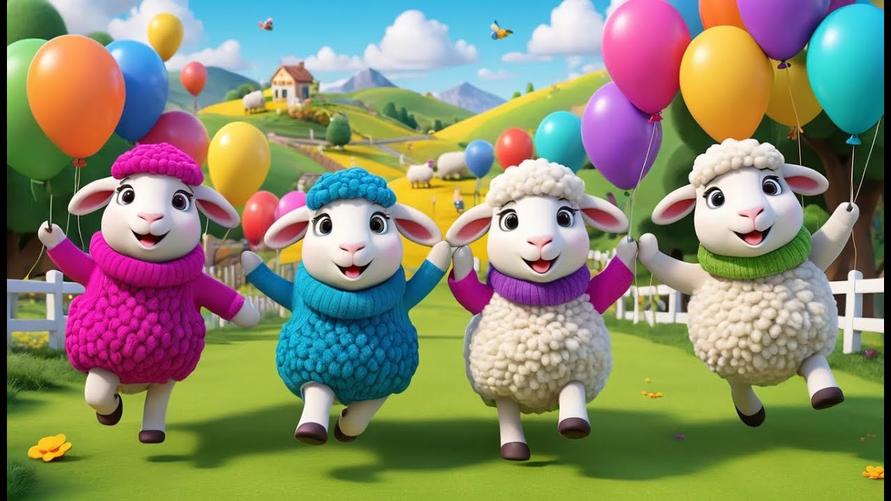 BaBa Counting Colorful Sheep — Counting Wool in Rainbow Heap | Fun ...