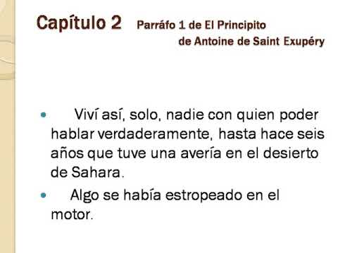 El Principito Capitulo 2 Párrafo 1/ The Little Prince Chapter 2 ...