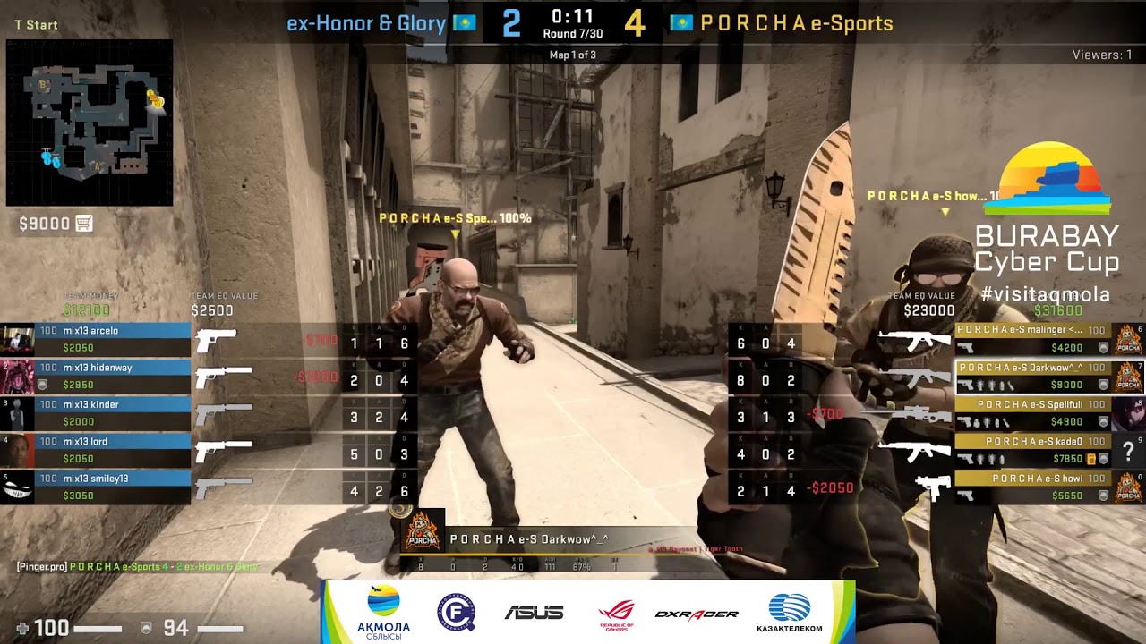 1 матч | ex-Honor & Glory - PORCHA | CS:GO | Burabay Cyber Cup Final ...