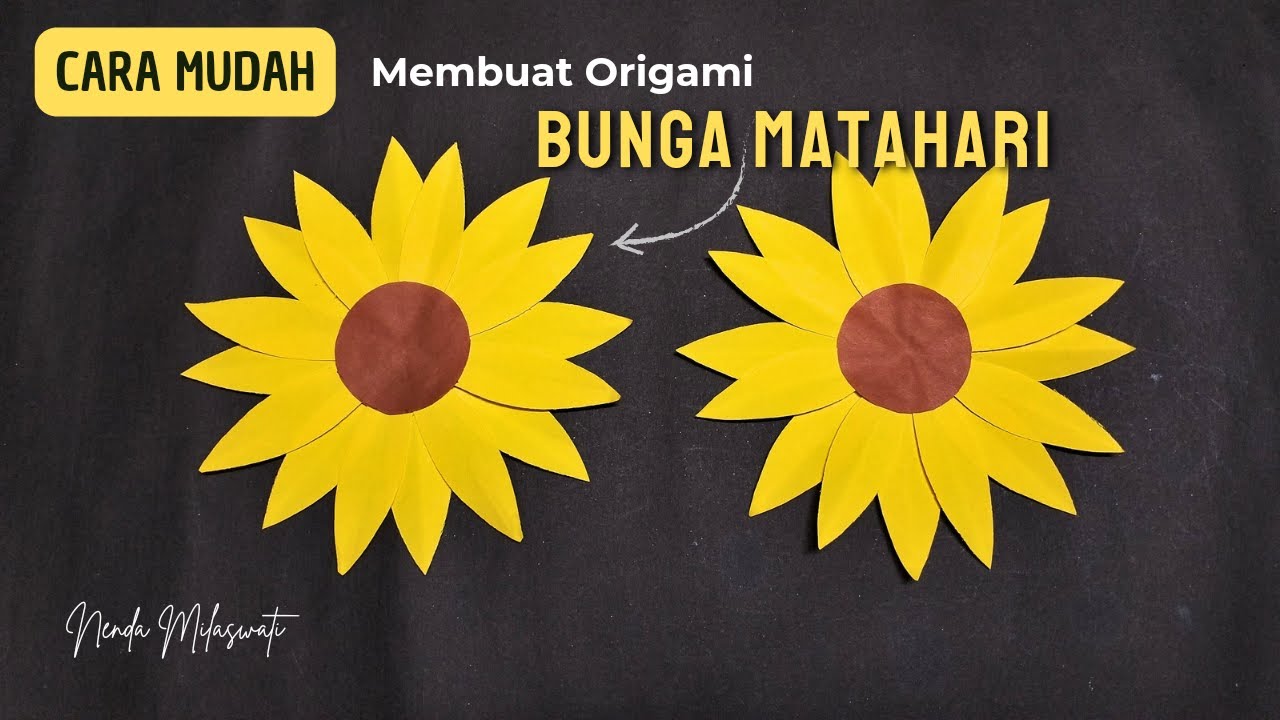 Melipat dan Menggunting Bentuk Bunga Matahari dari Kertas Origami | How ...