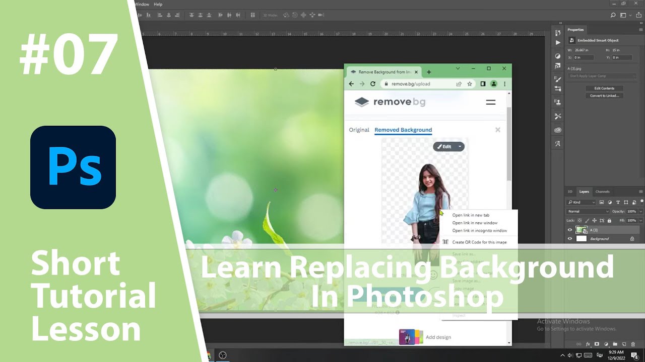 Short Tutorial Lesson #07 - Learn Replacing Background In Photoshop| S ...