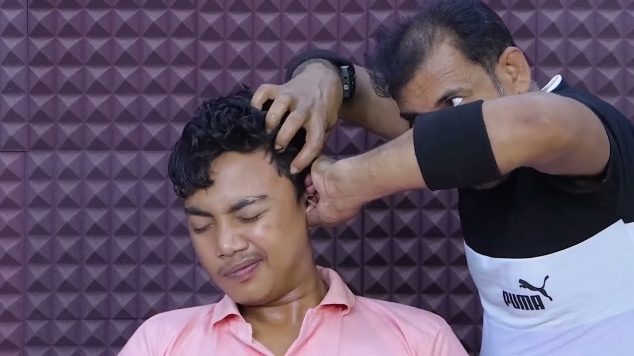Asim Barber Live ASMR Massage session | Neck Cracking,Head Massage,Ear ...