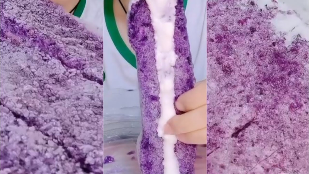 ASMR HER SHAVED ICE BLOCK AND DIPPED ICE PURPLE CRUNCHY - YouTube