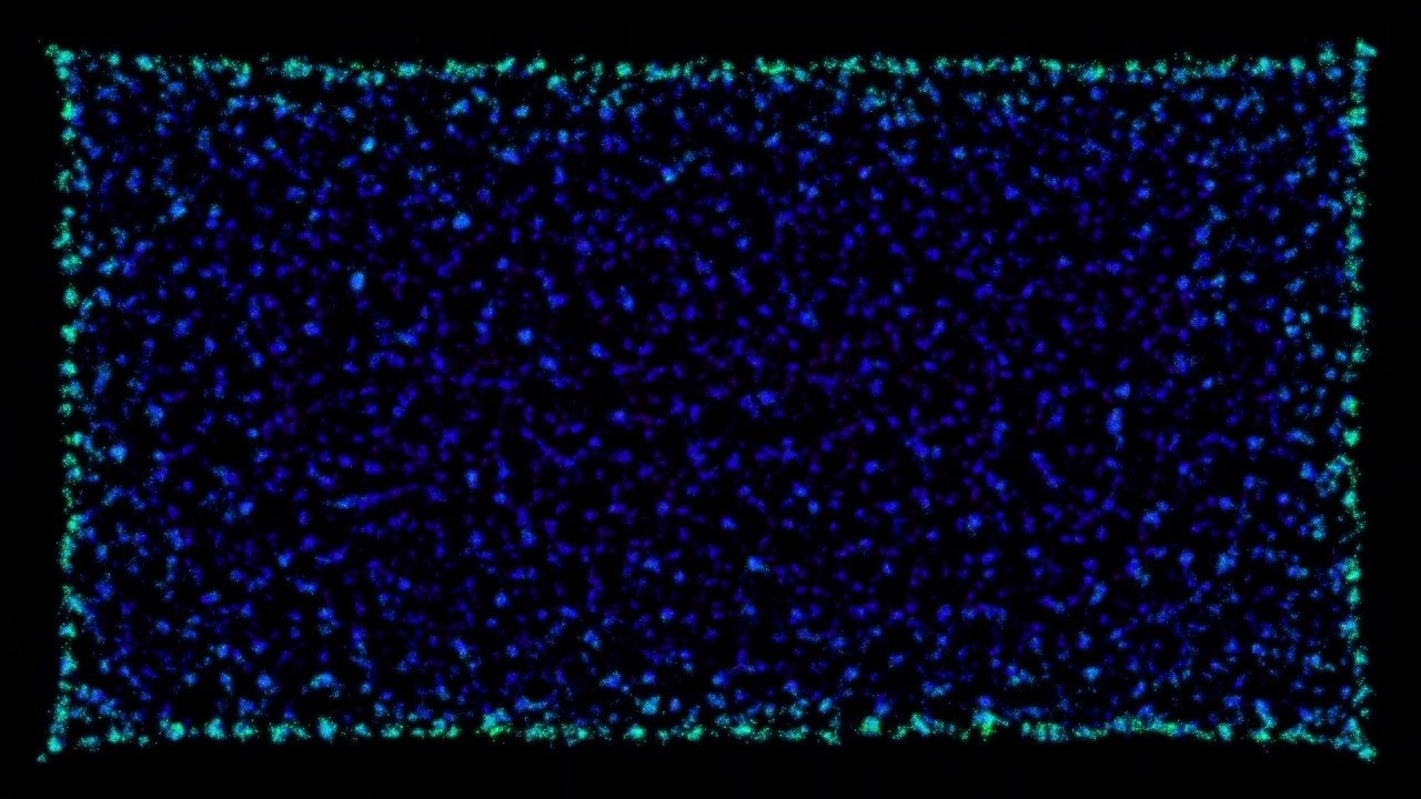 Brute force N-body simulation 9 (n=65,536) - YouTube