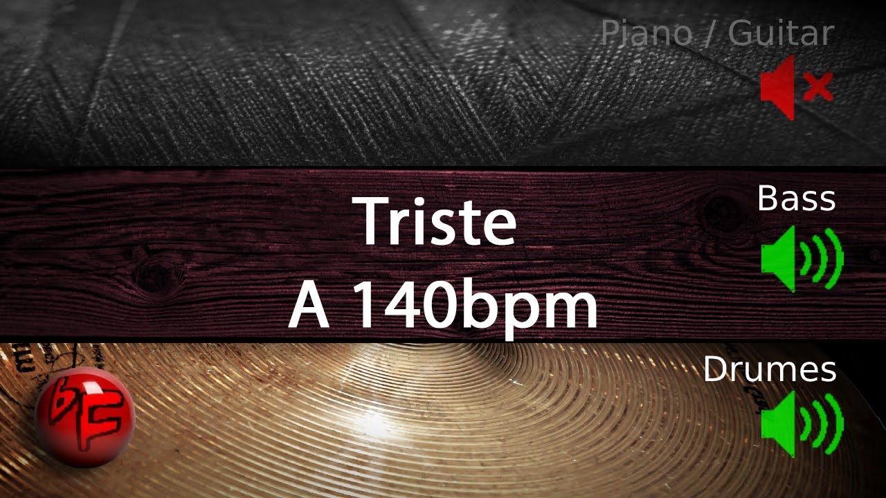 Triste in A - Backing Track for Piano / Guitar practice (140bpm) - YouTube
