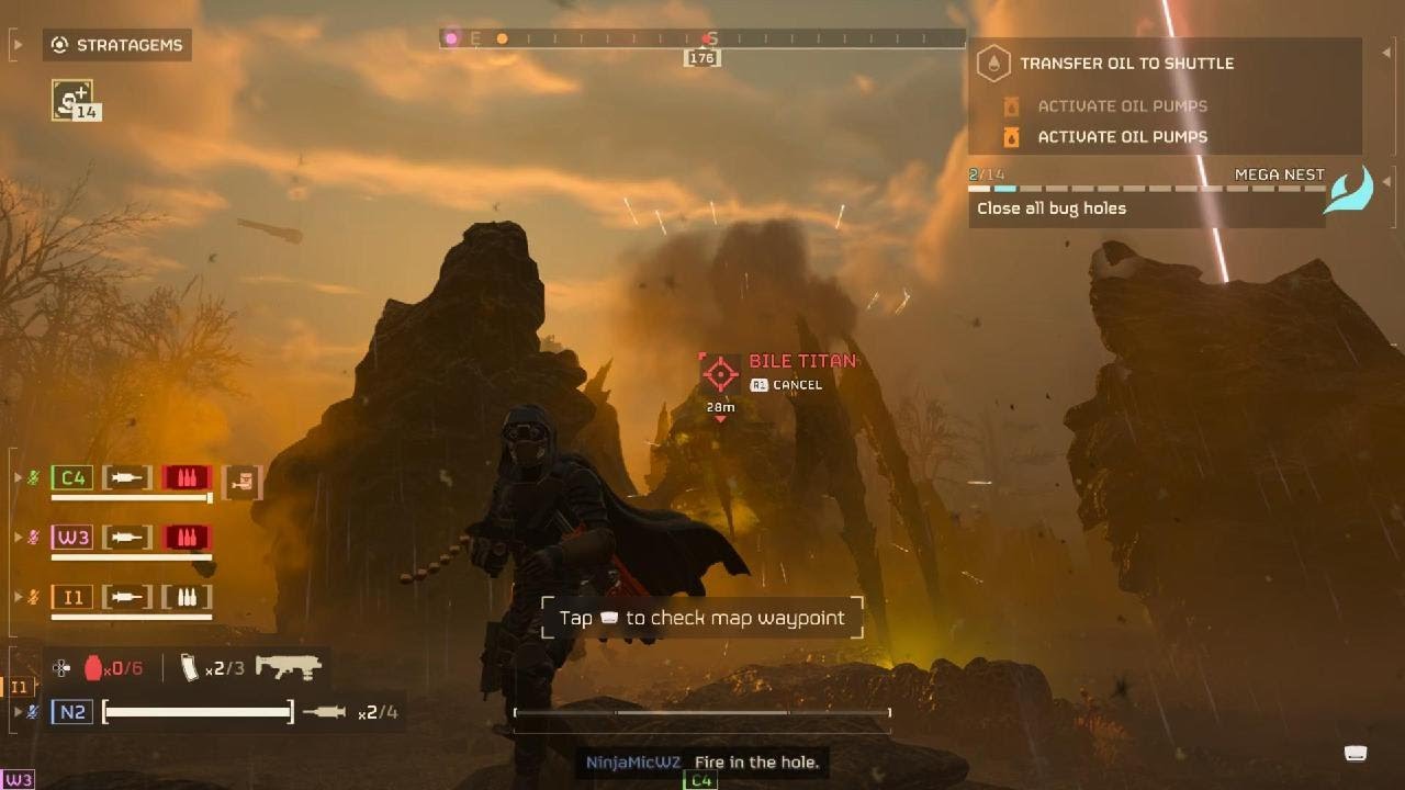 Helldivers 2 - hilarious run with randos on LVL 10 Bore Rock vs Bugs - YouTube