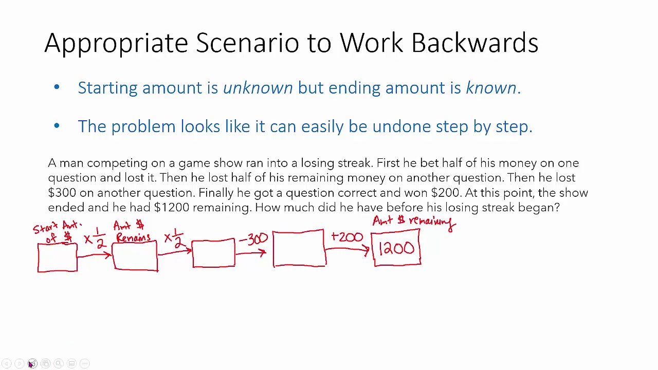 Working Backwards - Open Response Problems - YouTube