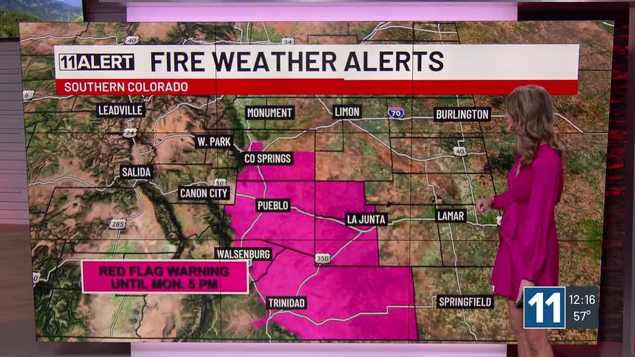 Continued fire danger for Monday in southern Colorado - YouTube