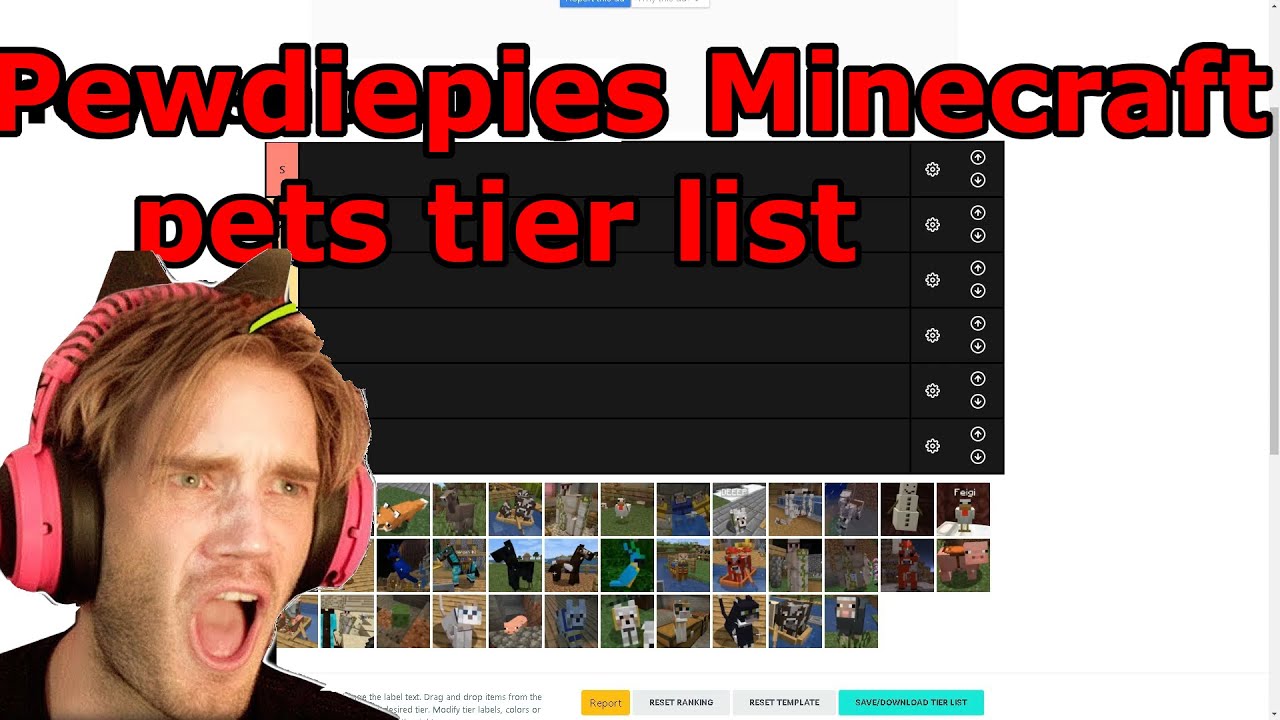 All of Pewdiepie minecraft pets ranked on Tier list 2020 - YouTube