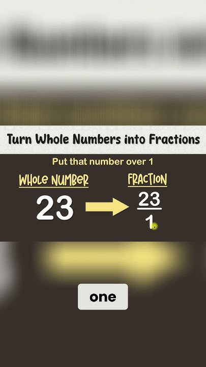 Understanding Fractions - Converting Whole Numbers Easily - YouTube