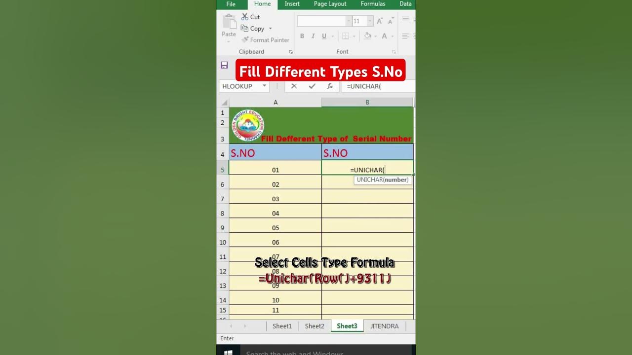 Fill Special Types S.No In Excel.#excel #gbec76 #exceltricks #exceltips #ytshort #shorts# ...