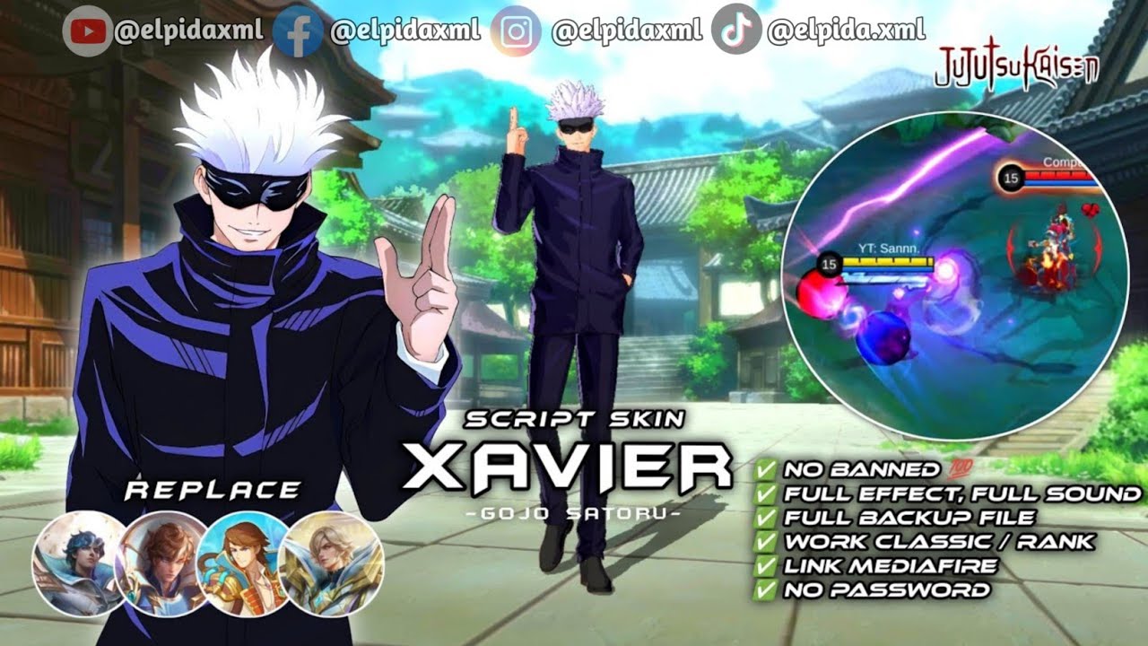 SCRIPT SKIN XAVIER GOJO SATORU JJK Script Skin Xavier Gojo Satoru - YouTube