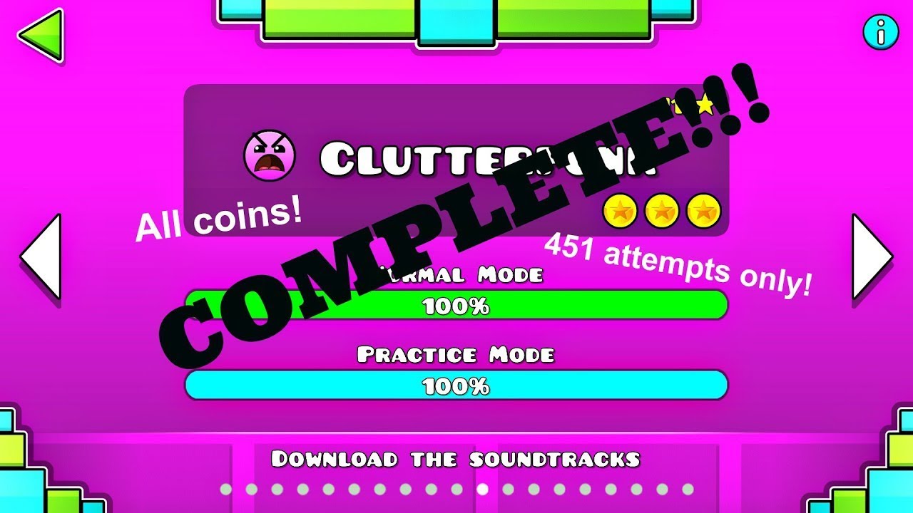 [ARCHIVE] Geometry Dash #3 Clutterfunk 100% all coins Mom Get the Camera! (razing717) - YouTube