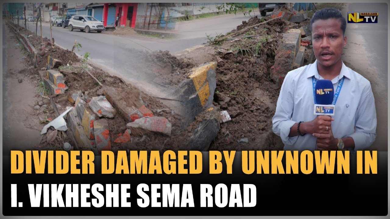 DIVIDER DAMAGED BY UNKNOWN IN I. VIKHESHE SEMA ROAD - YouTube
