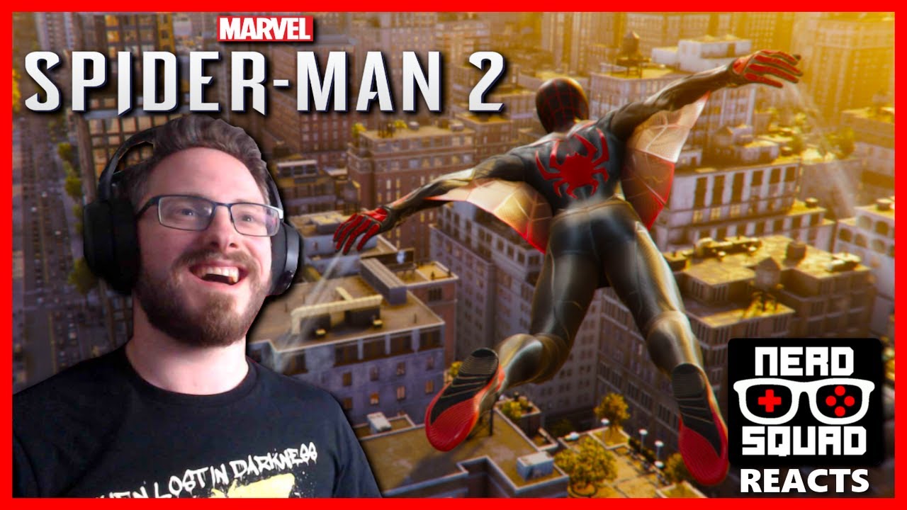 SPIDER MAN 2 GAMEPLAY REVEAL TRAILER REACTION - Nerd Squad Reacts - YouTube