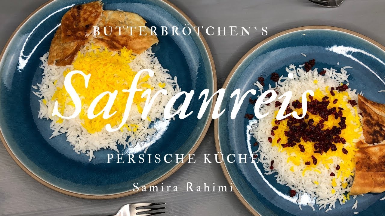 Safranreis mit BrotTAHDIG | برنج زعفرانی | persischer/ iranischer ...
