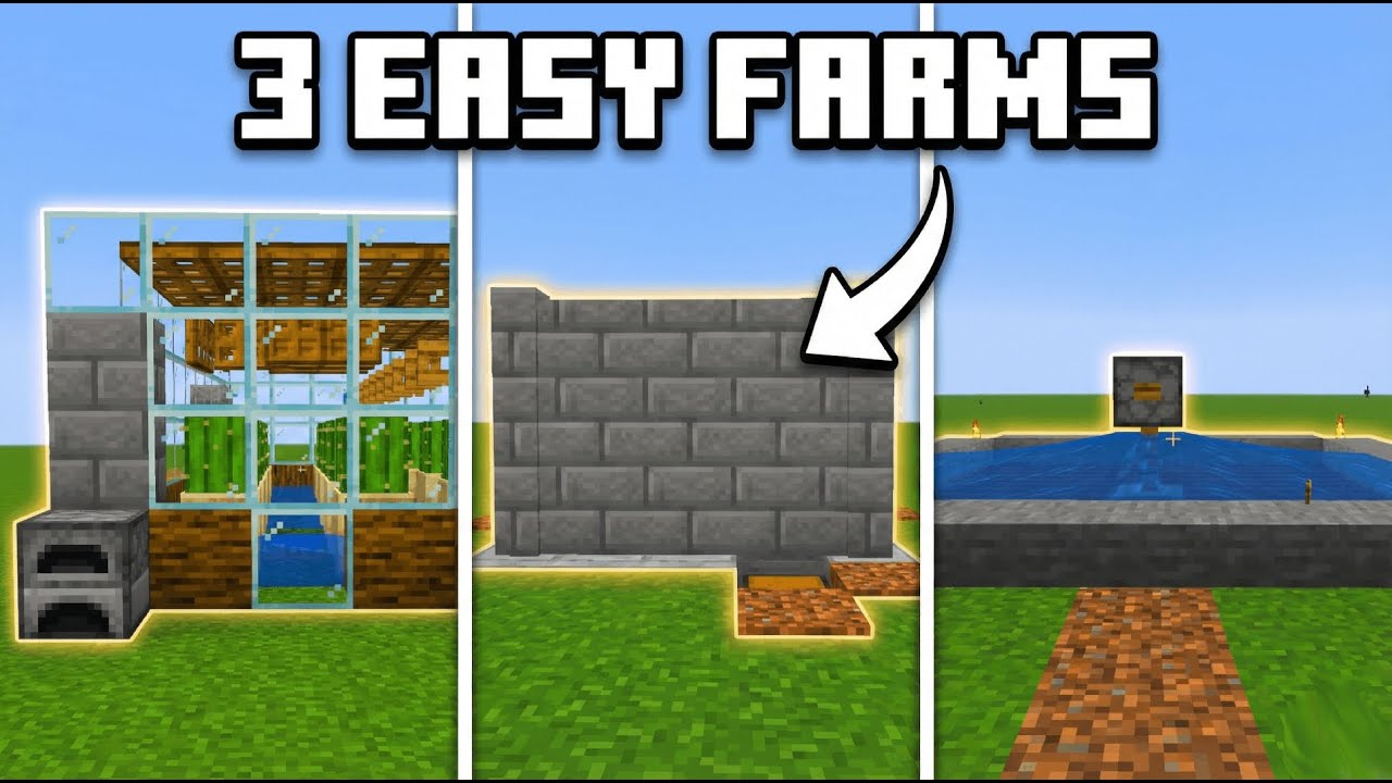 3 Easy Farms You Need in Minecraft! - YouTube