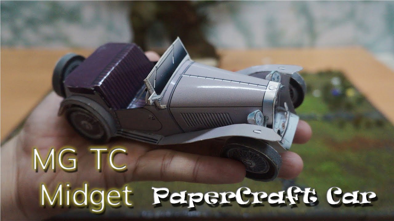 Review MG TC Midget Papercraft car - YouTube
