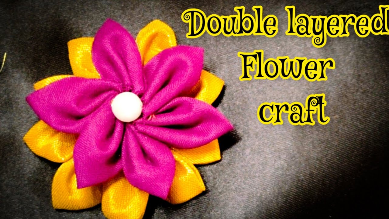 double layer flower makeover||hand craft diy||2 colour flower making ...