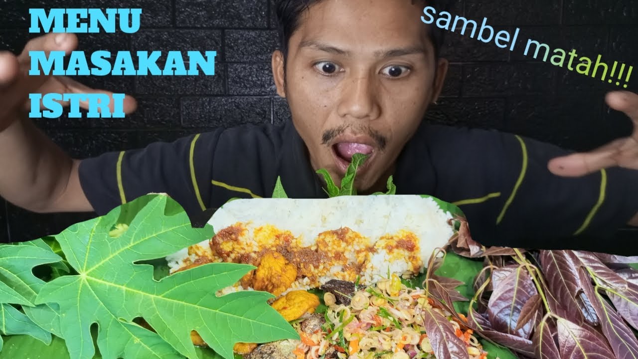MASAKAN ISTRI!!MUKBANG IKAN CUE ETEM SAMBEL MATAH+TAHU TEMPE DI KECAPIN ...