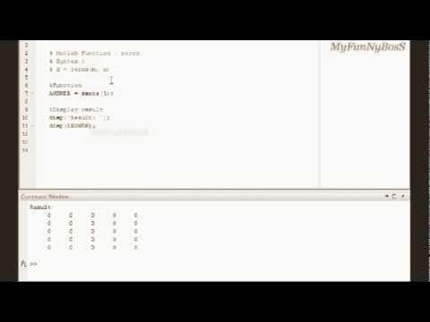 zeros function matlab - YouTube
