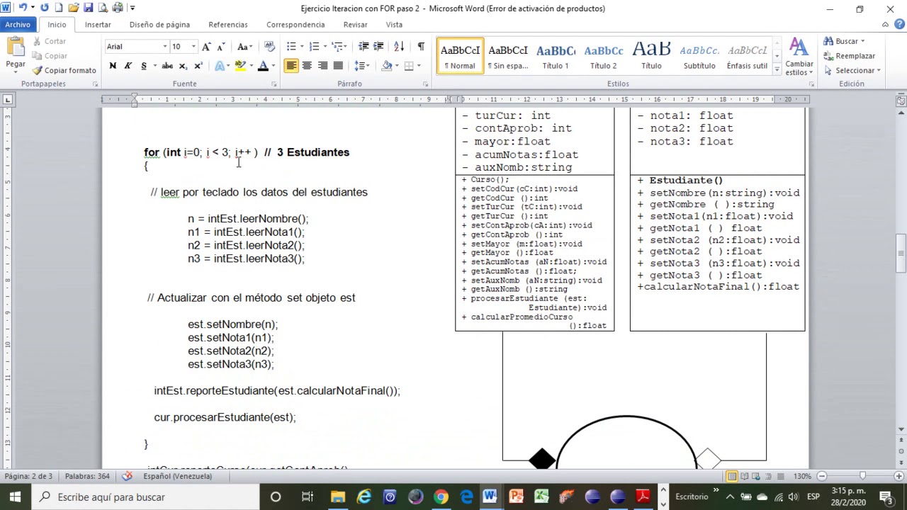 Ejercicio con estructura iterativa for Fase 1 Paso 3 y Fase 2 - YouTube