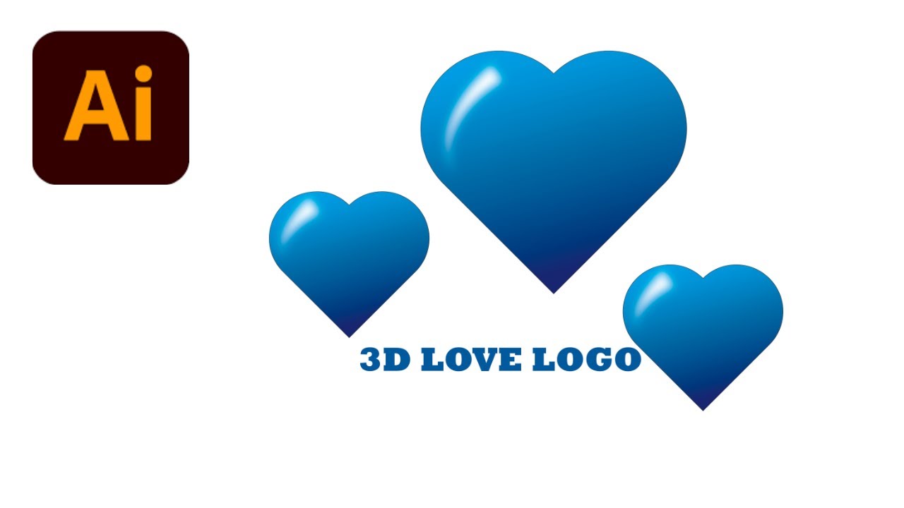 3D love design in Adobe Illustrator ll Adobe Illustrator - YouTube