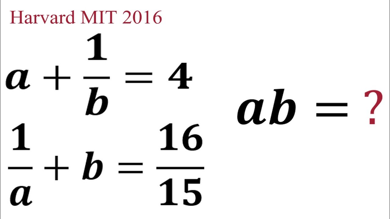 Harvard MIT Math Tournament 2016 | HMMT General | Olympiad math ...
