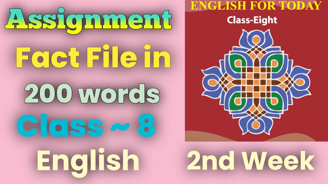 Assignment || Class→8 || English || 2nd week | 2021 | - YouTube