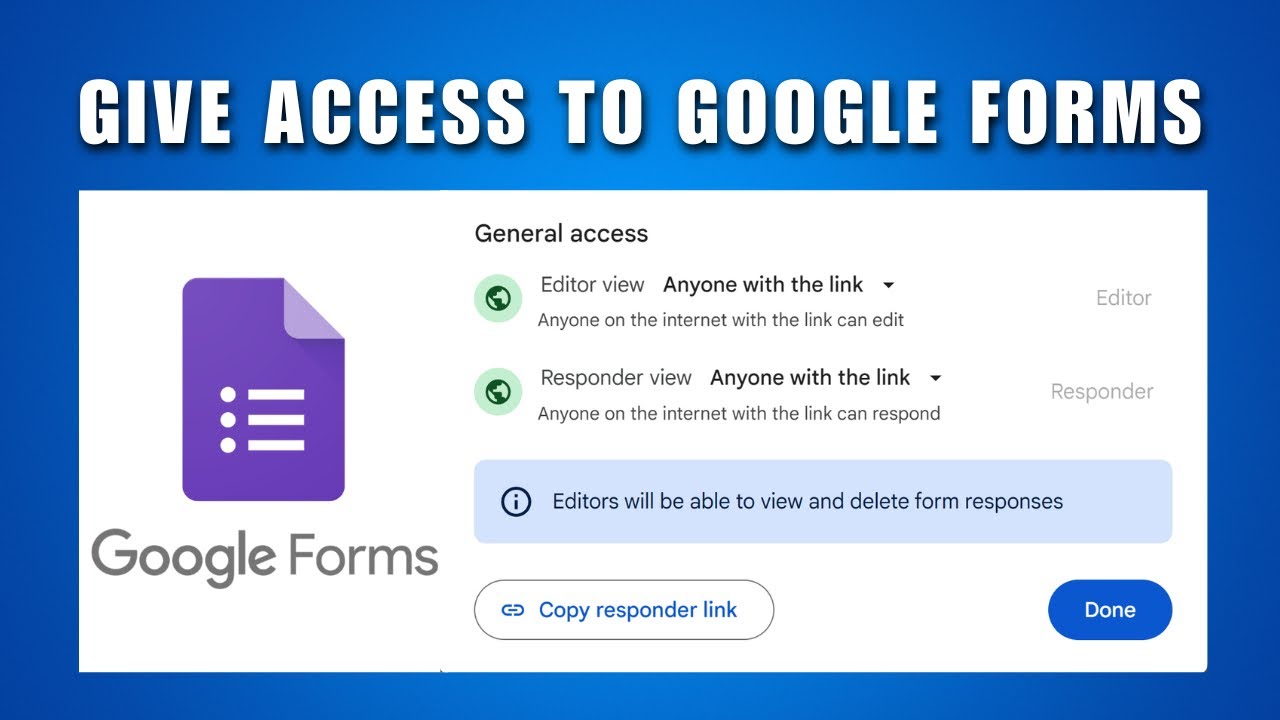 How to Give Access to Google Forms 2026 - How to allow edit access in ...