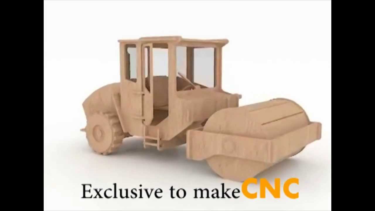 Road Roller wooden toy pattern for CNC routers and Lasers - YouTube