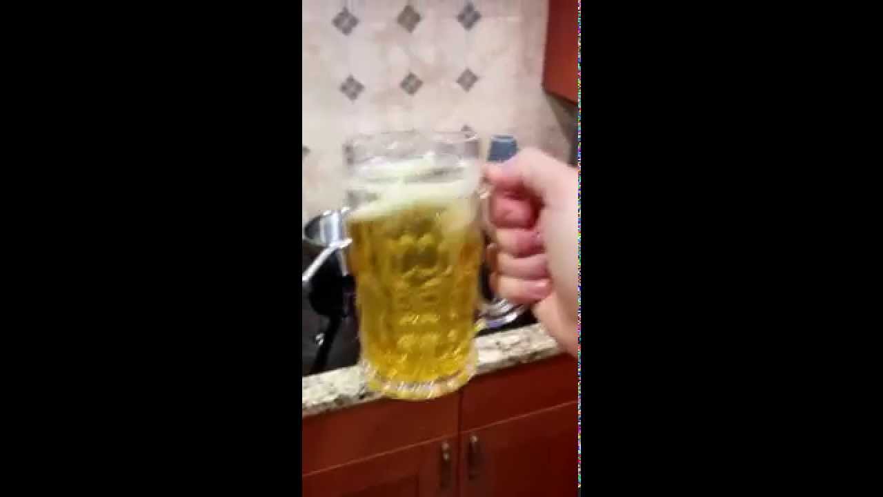 Trick beer mug - YouTube