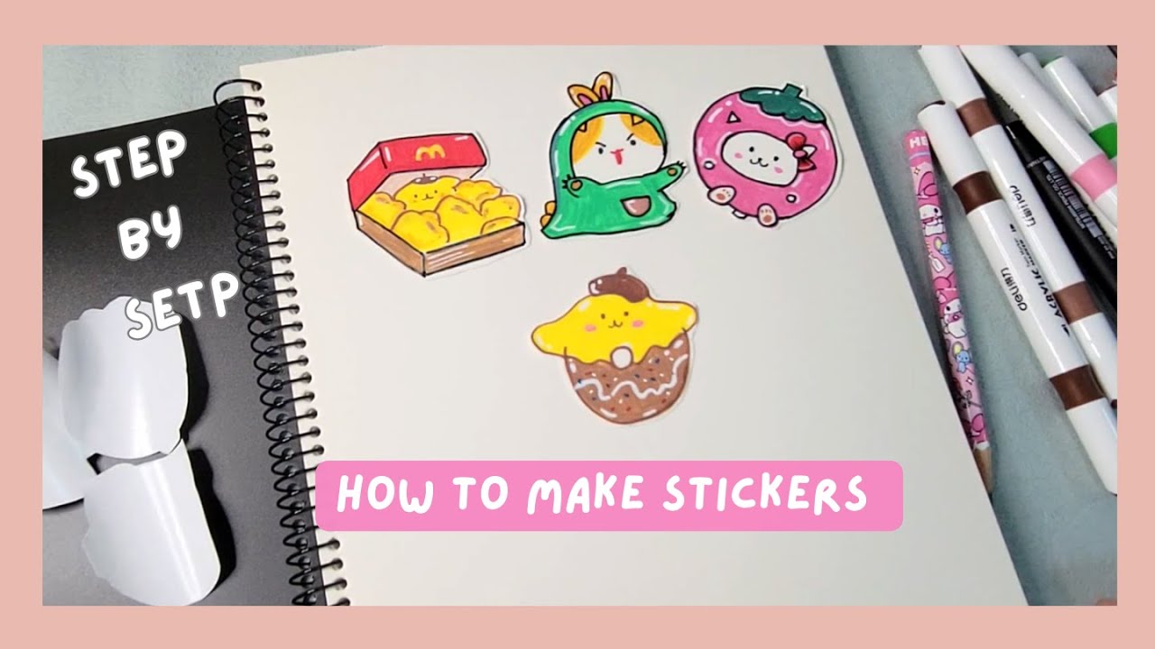 How to Make Stickers at Home ️ | DIY Stickers | Easy Make Stickers #종이 ...