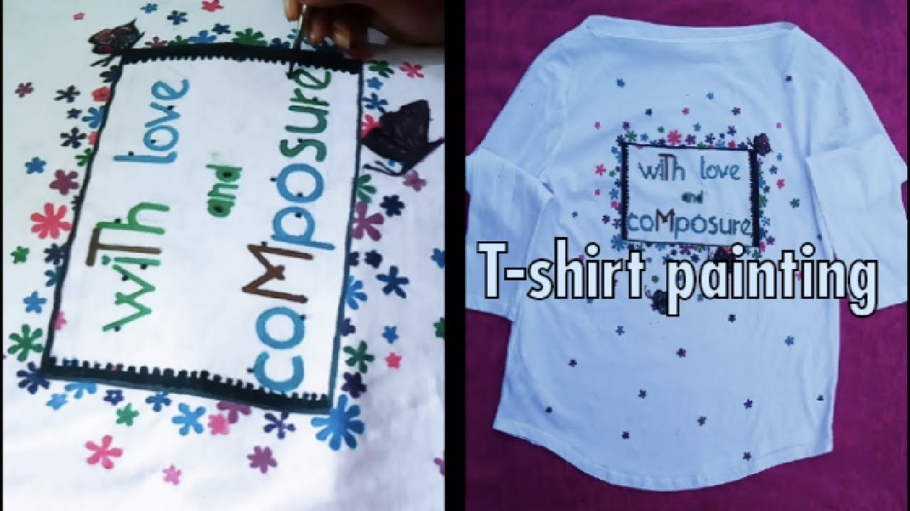 Easy T-shirt painting idea for girls// video: 24 - YouTube