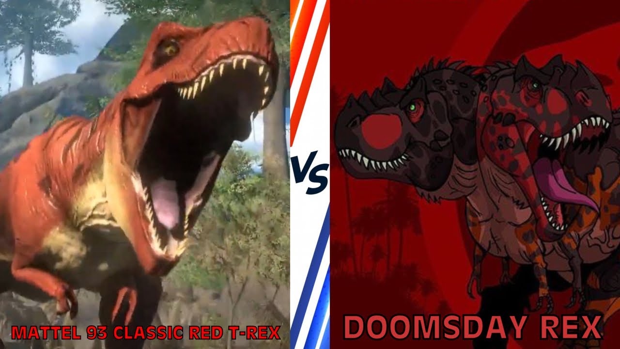Mattel 93 Classic T-Rex vs Doomsday Rex | Dinosaur Carnivore Tournament ...