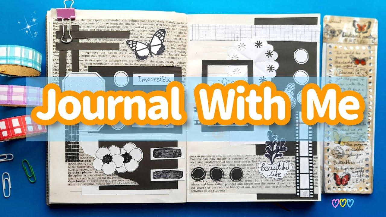 Journaling with homemade supplies🖤🤍 / journal ideas - YouTube