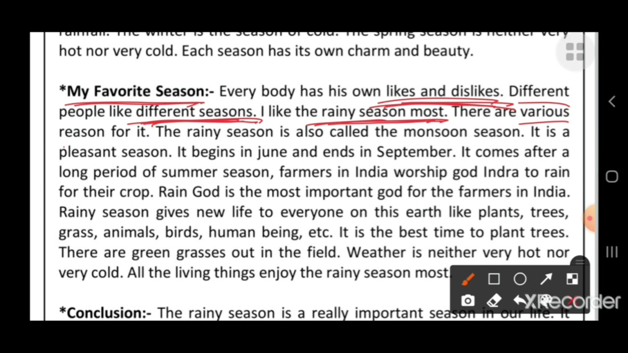 Essay on The Season You Like Most || How to write an essay on The ...