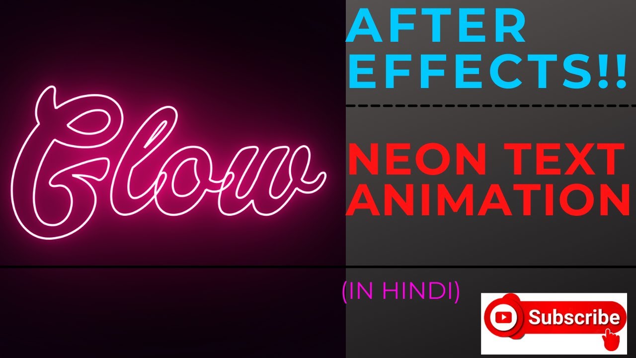 NEON TEXT ANIMATION IN AFTER EFFECTS (in Hindi) - YouTube
