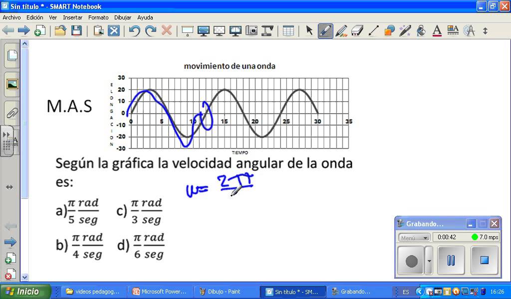 VELOCIDAD ANGULAR DE UNA ONDA - YouTube