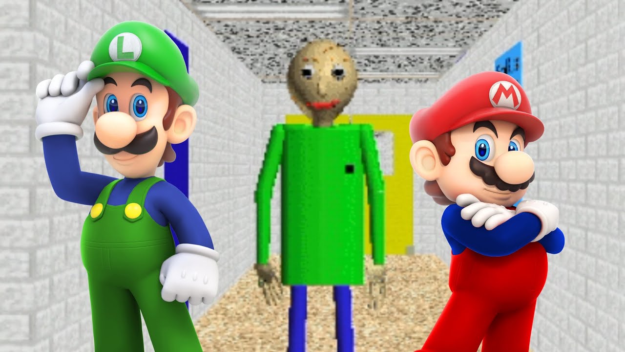 Mario and Luigi Play Baldi's Basics In Education And Learning. - YouTube