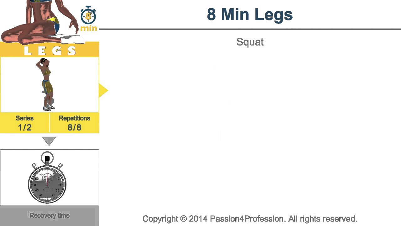 cviky na nohy 8 Min Legs Level 1 - YouTube