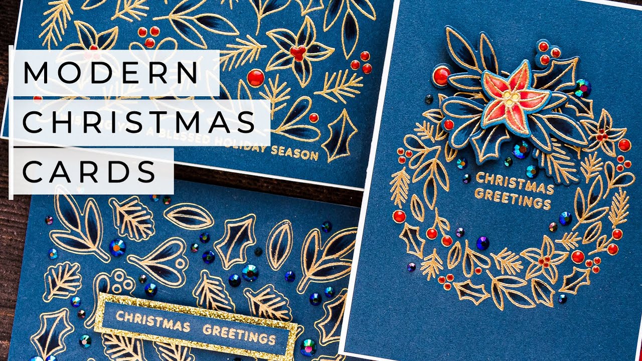 Modern Christmas Card Ideas with Pretty Pink Posh - YouTube