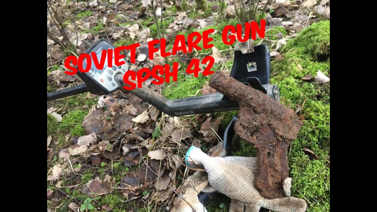 WW2 Kurland echo, Soviet flare gun SPSh-42. Ракетница СПШ-42, ОПШ-42 ...