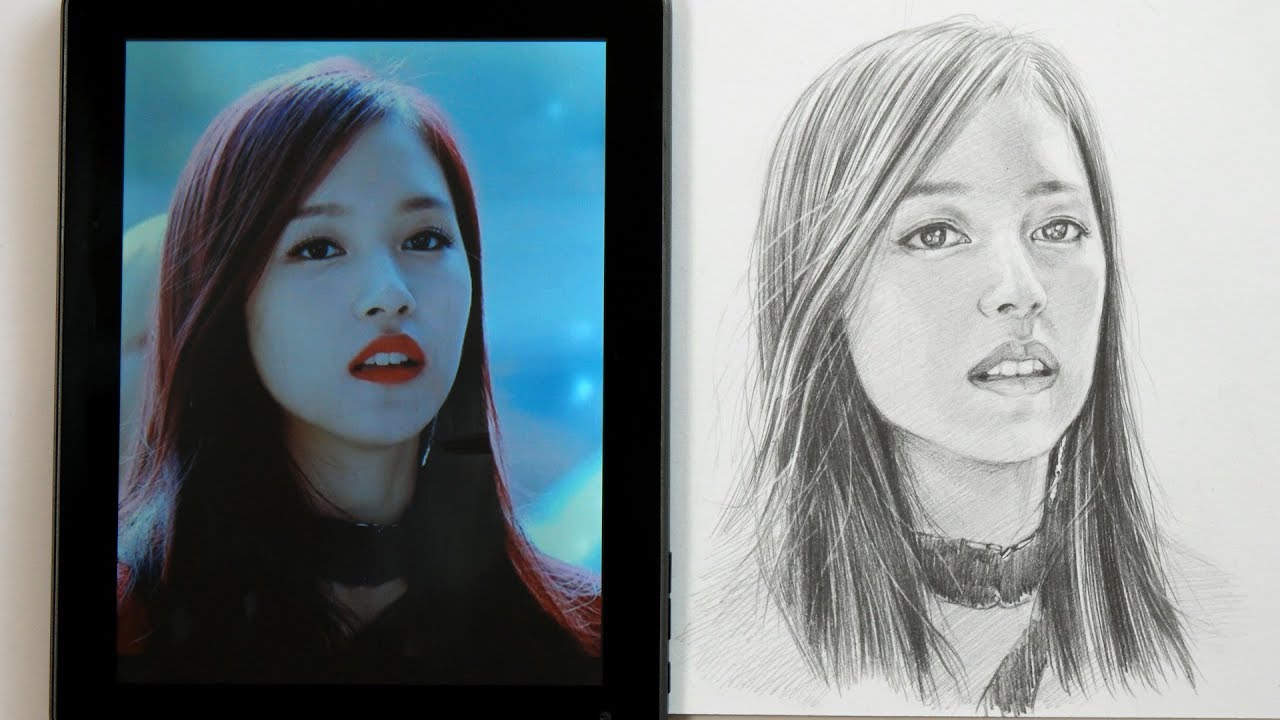 Drawing Twice Mina (Drawing sketch) 트와이스 미나 그리기 - 스케치 드로잉 | Drawing Is ...
