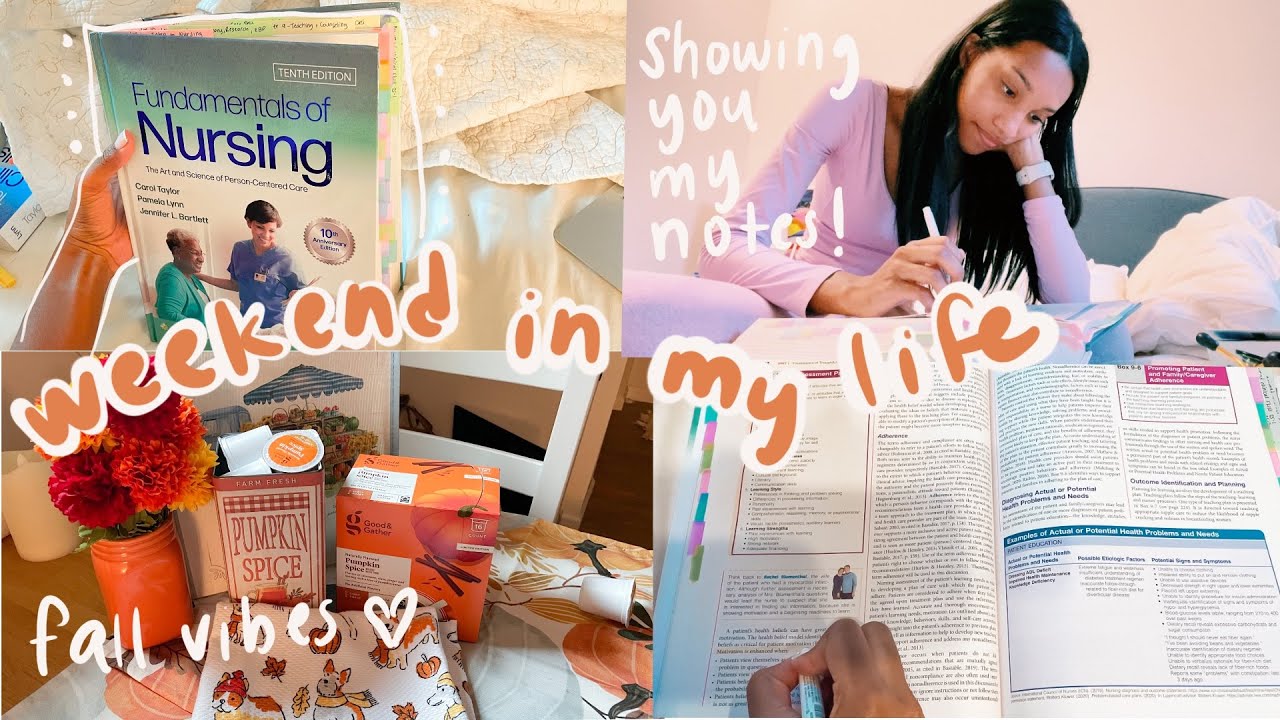 Nursing School Vlog | fundamentals prep, fall decor, packing for vaca ...