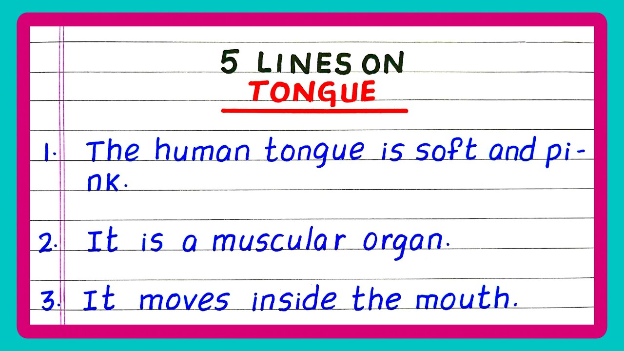Few Lines on Tongue | Five Lines on Tongue | Write about Tongue - YouTube