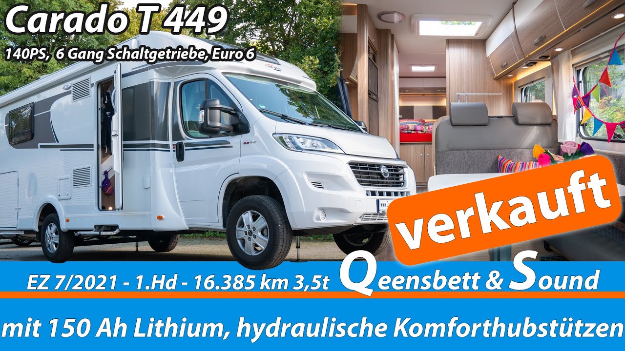 Roomtour - Carado T 449 - 2021 - mit Luxus Ausstattung - 2021 - Queensbett - YouTube